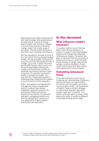 Communications And Behaviour Change | PDF