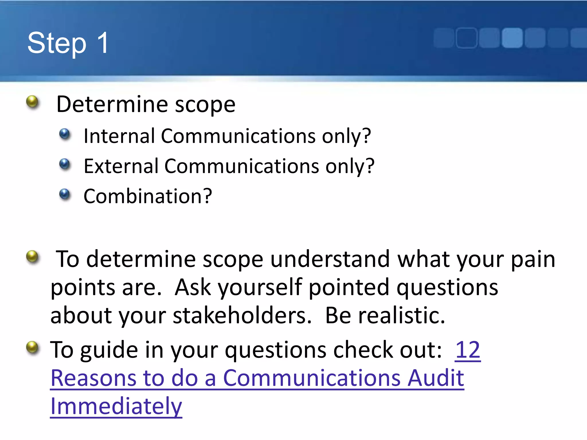 Communications audit | PPTX