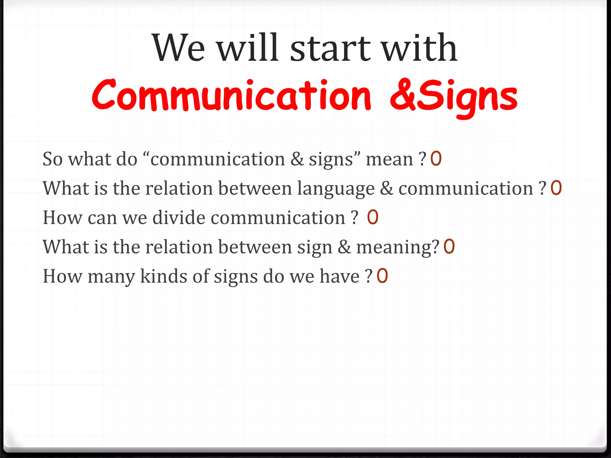 Communication & signs | PPT