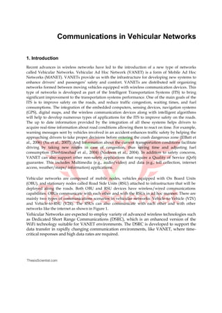 Communications in Vehicular networks | PDF