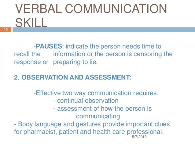Communication skill for the pharmacist