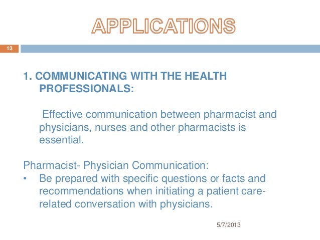 Communication skill for the pharmacist