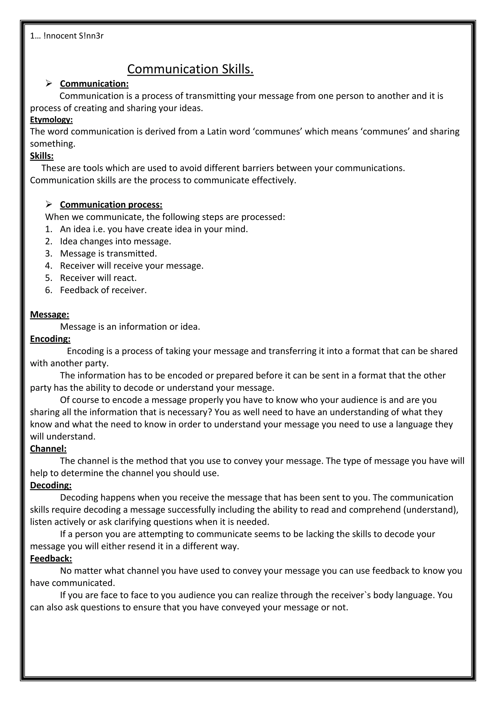 Communication skills | PDF
