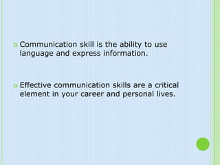 Communication skills | PPTX