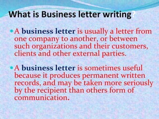 Business letter writing | PPTX