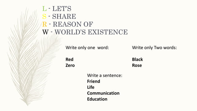 Communication skills: LSRW | PPTX | Education