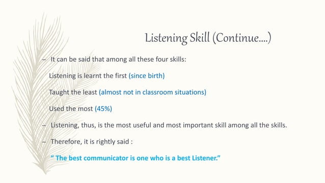 Communication skills: LSRW | PPTX | Education