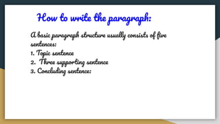 Paragraph Writing and its structure. | PPT | Free Download