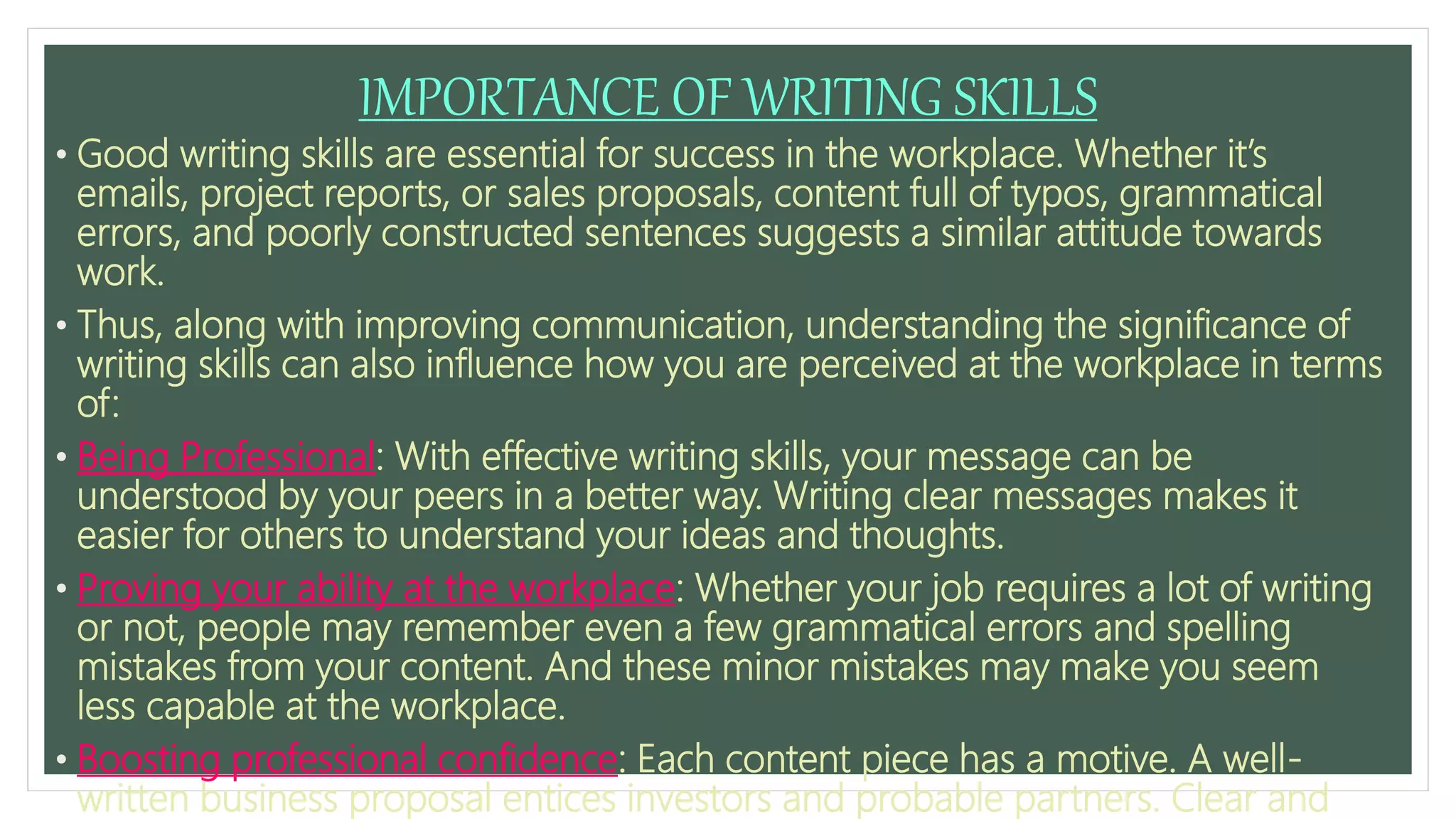 COMMUNICATION SKILLS AND WRITING SKILLS | PPTX