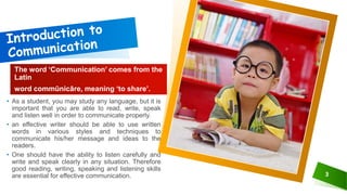 Communication Skills. pptx for class IX | PPTX