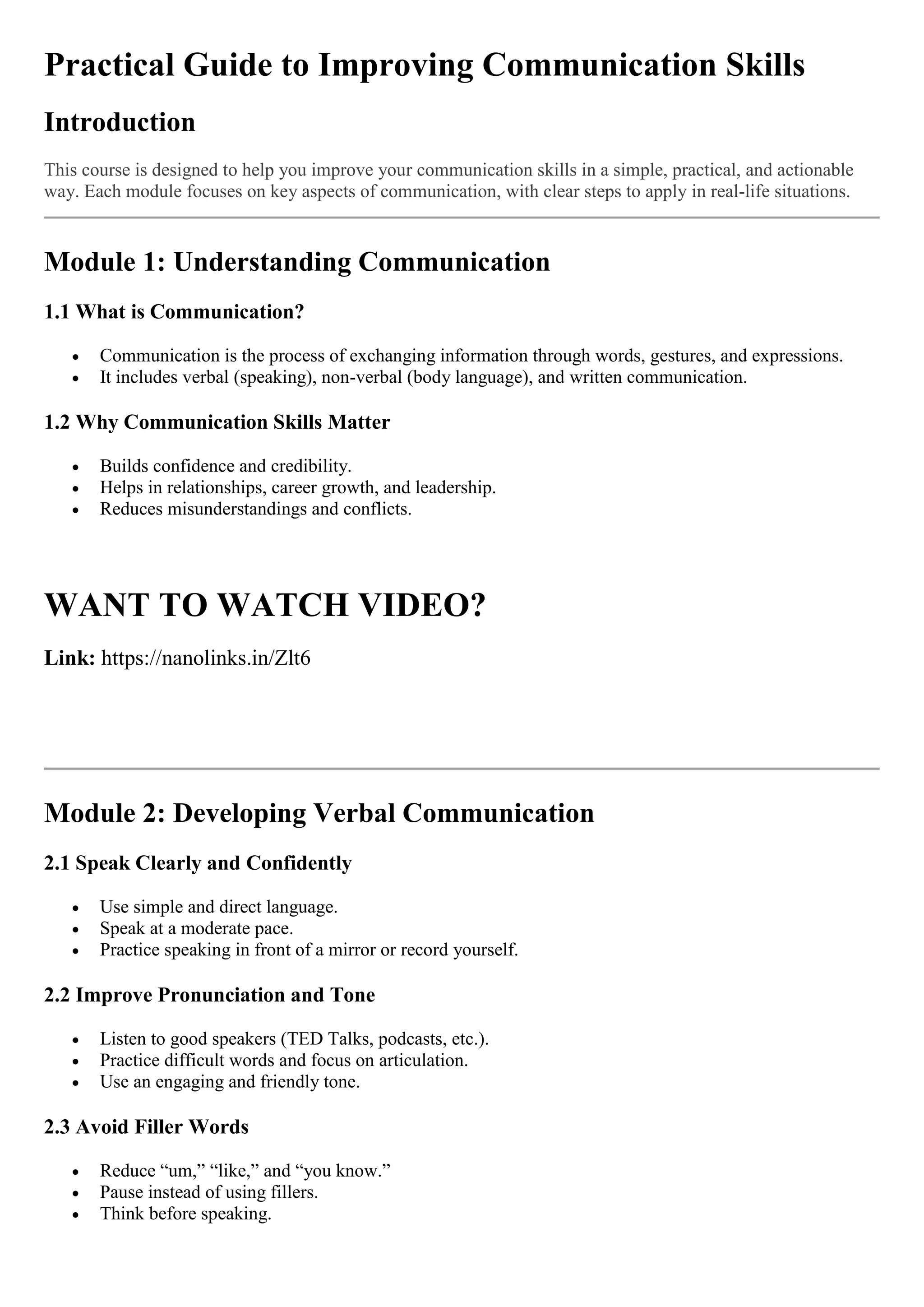 Practical Guide to Improving Communication Skills | PDF
