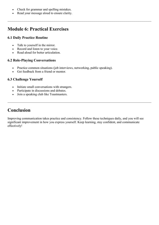 Practical Guide to Improving Communication Skills | PDF