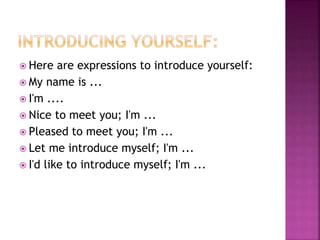 Communication skills greet and introduce | PPTX