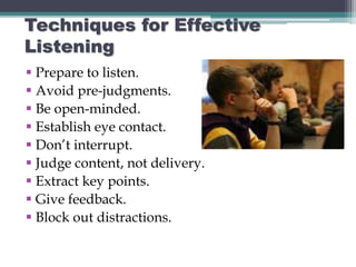Communication skills listening and speaking skills | PPTX