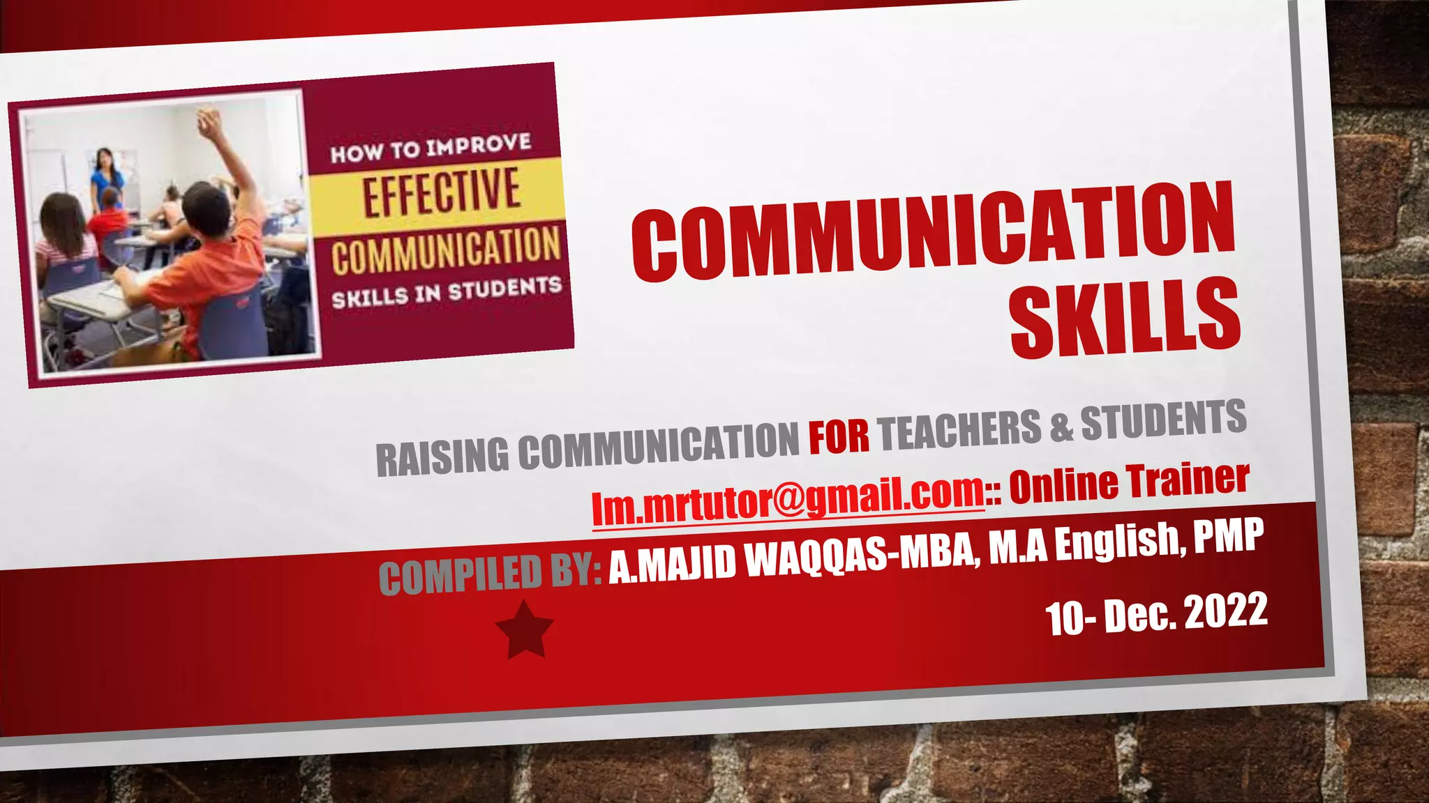 cOMMUNICATION SKILLS FOR GRADUATES | PPT