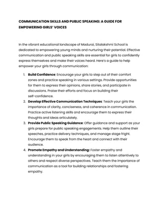 COMMUNICATION SKILLS AND PUBLIC SPEAKING_ A GUIDE FOR EMPOWERING GIRLS ...