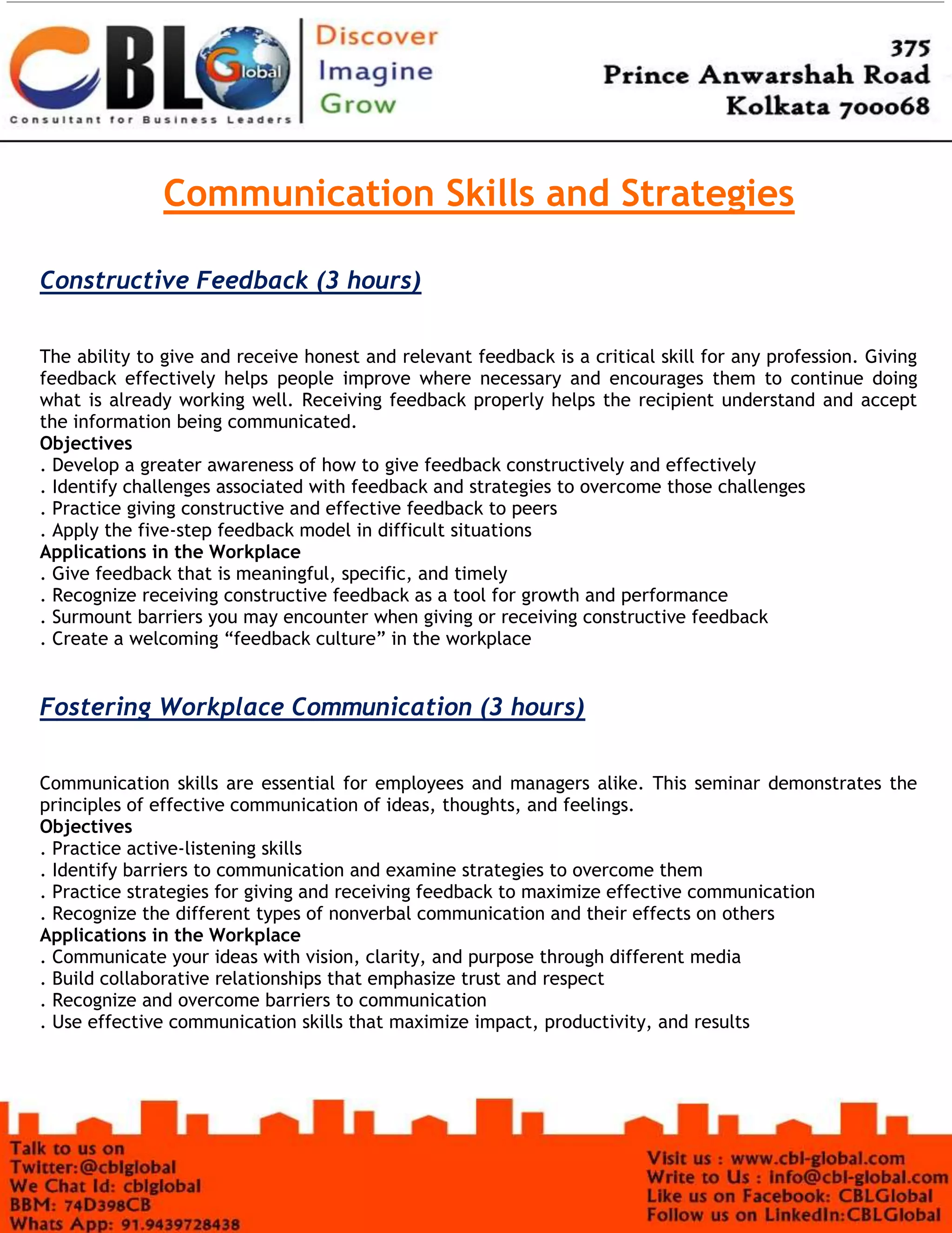 Communication Skills and Strategies | DOCX