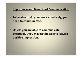 Communication skills by sohail ahmed | PDF
