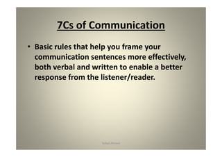 Communication skills by sohail ahmed | PDF