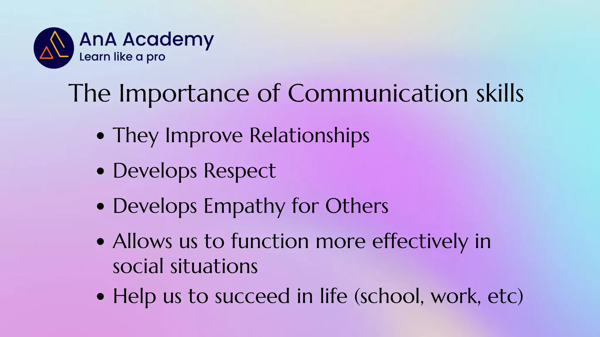 Communication Skill Development Course in Madurai - AnA Academy | PPT