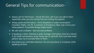 Communication skills for Emergency Physician | PPTX