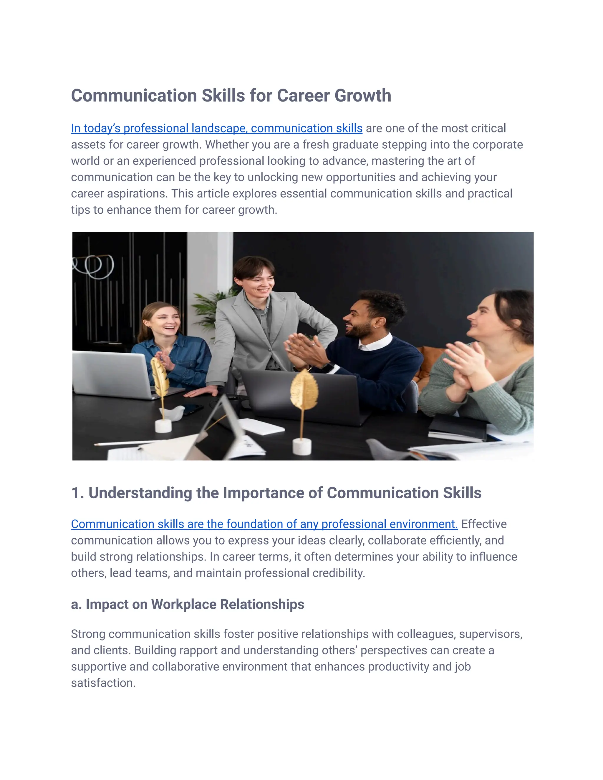 Communication Skills For Career Growth Pdf