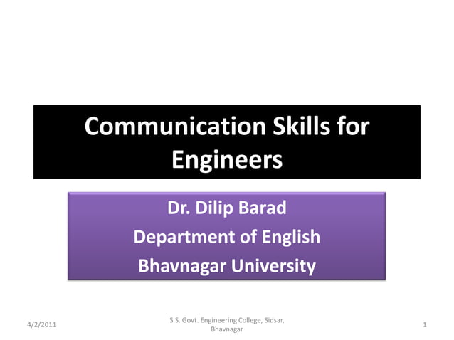 Communication skills for Engineers | PPTX