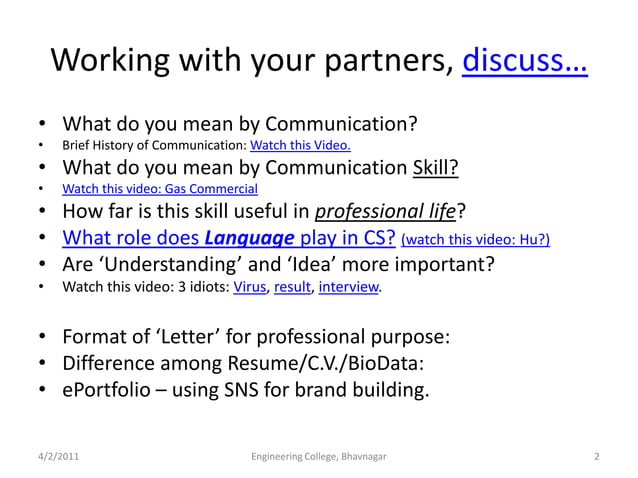 Communication skills for Engineers | PPTX
