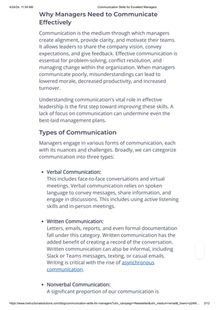 Communication Skills for Excellent Managers.pdf | Executive Leadership ...