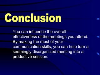 Communication skills for meetings2 | PPT