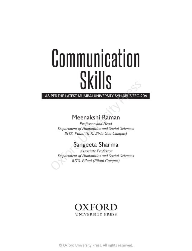 Communication skills meenakshi raman sangeeta sharma | PDF