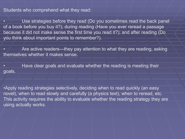 reading comprehension skills | PPT