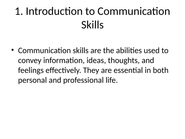 Communication_Skills_Presentation for professional | PPT