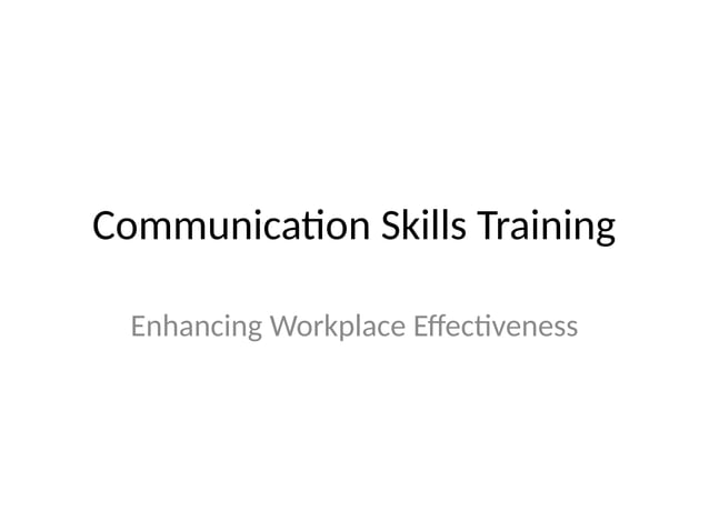 communication_skills_training Presentation | PPTX