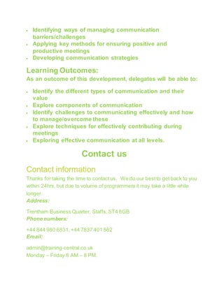 Communication skills training materials | DOCX