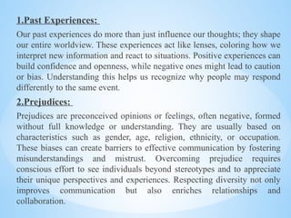 UNIT 1: COMMUNICATION SKILLS, BARRIERS TO COMMUNICATION, PERSPECTIVES ...