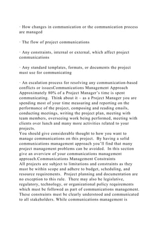 Communications Management PlanProject NameTable of Contents.docx