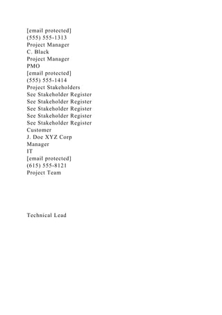 Communications Management PlanProject NameTable of Contents.docx