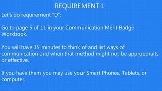 Communications merit badge presentation | PPTX