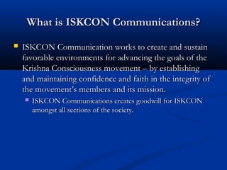 ISKCON Communications (India) | PPT