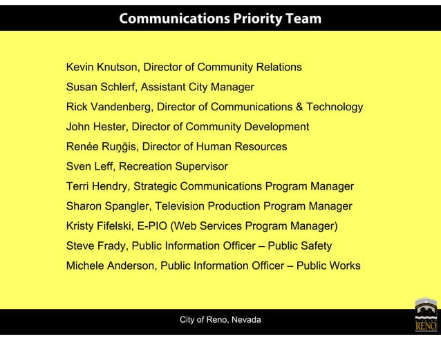 Communications Priority 2009 2010 | PPT