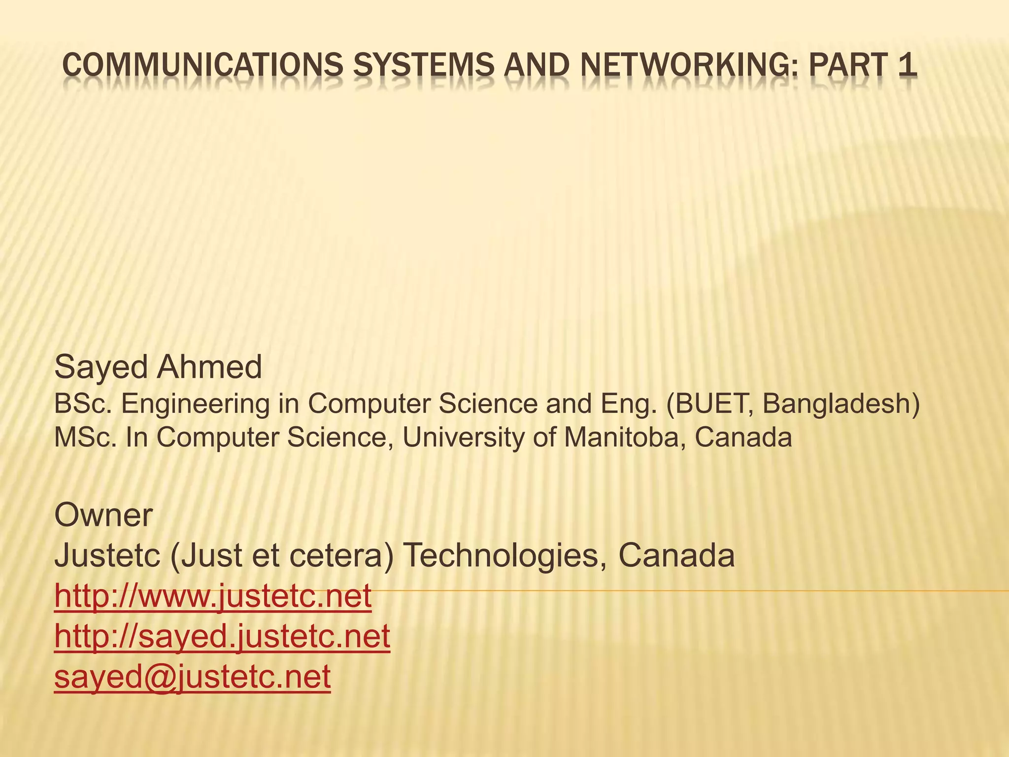 Communications systems and networking | PPT