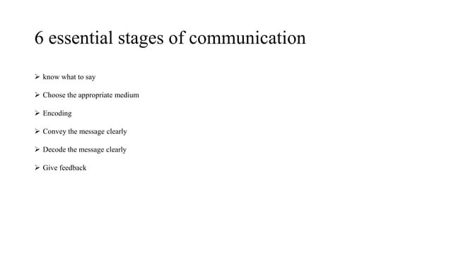 Communication stages | PPTX