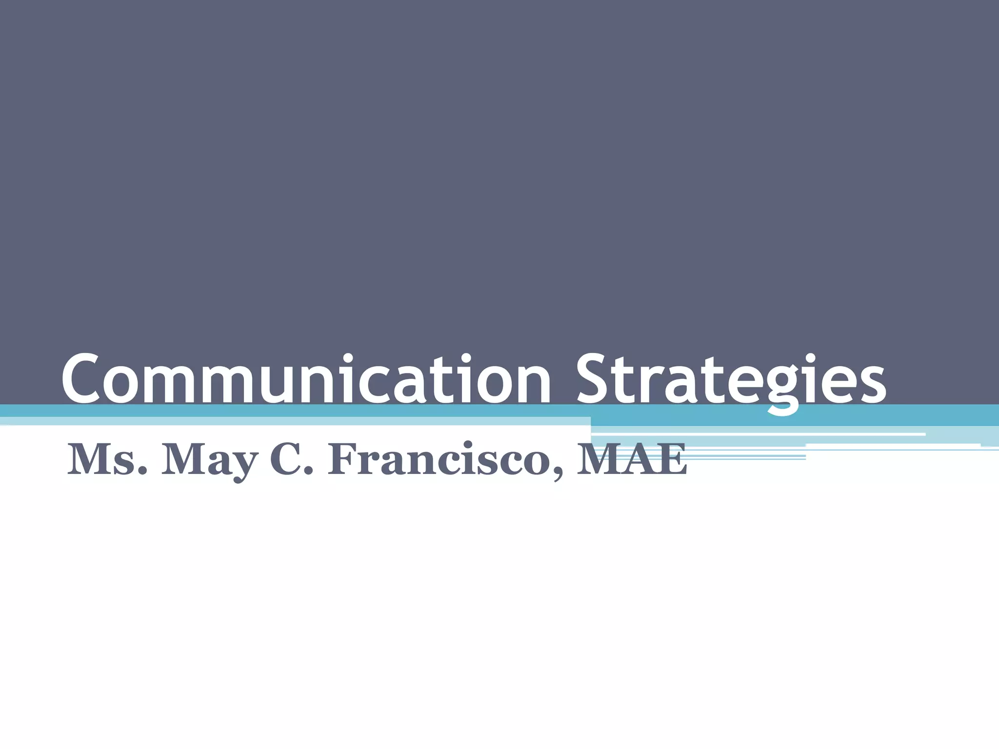 Communication strategies | PPTX