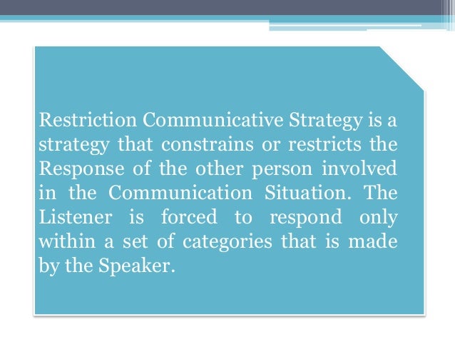 Communication strategies