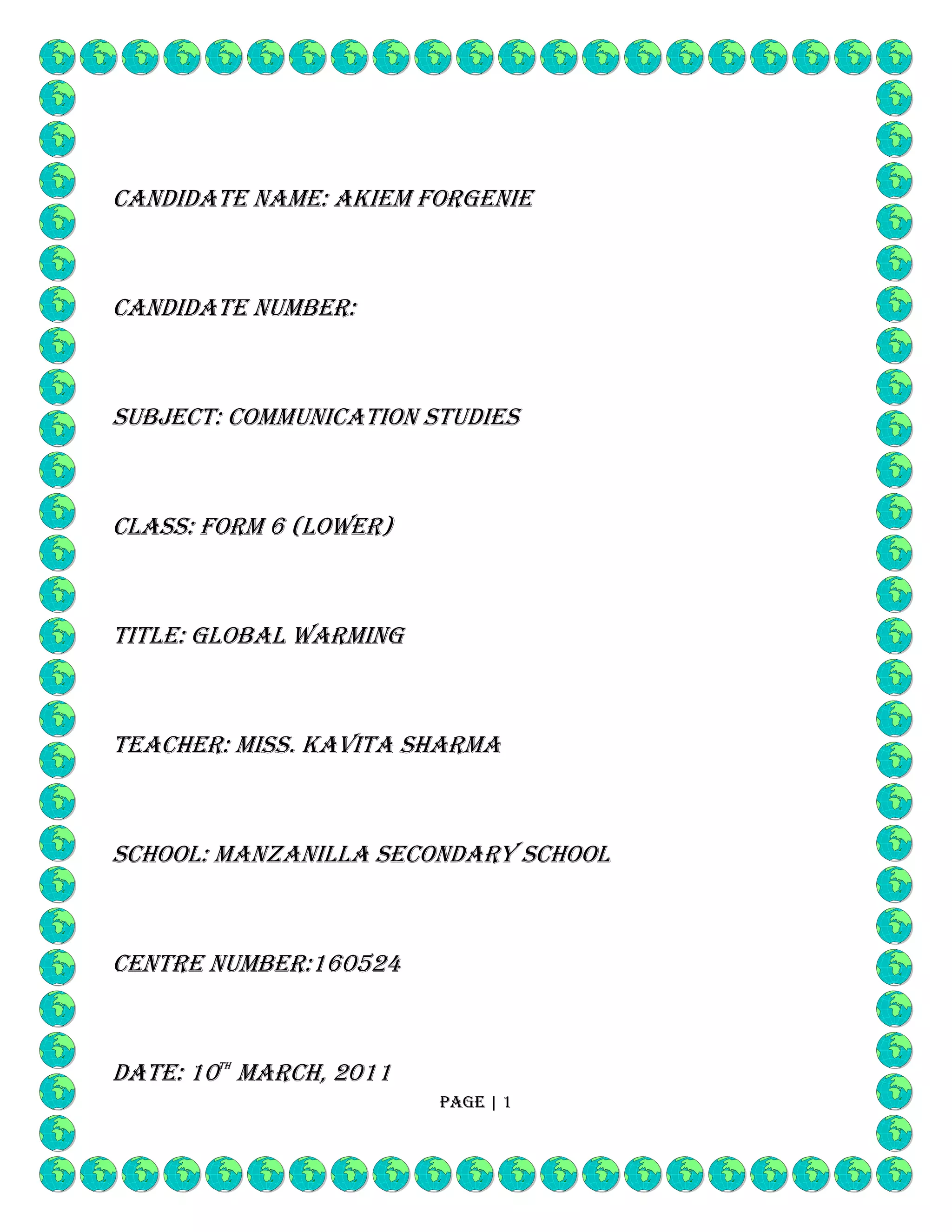 Sample 21Communication studies I.A / S.B.A | PDF