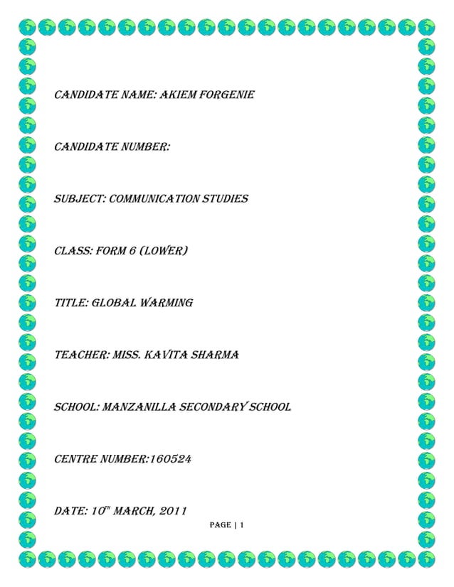 Sample 21Communication studies I.A / S.B.A | PDF