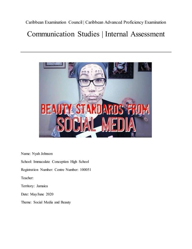 Communication Studies Internal Assessment SAMPLE