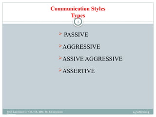 COMMUNICATION STYLE (Final).ppt for students | PPTX