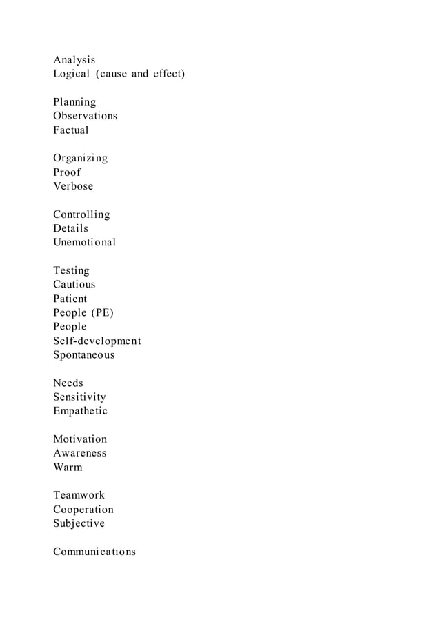 Communication Styles A Self-Assessment Exercise (Based on the | DOCX